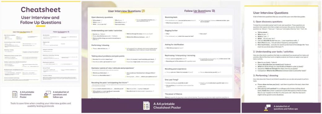A Cheatsheet for User Interview and Follow Ups Questions by Stéphanie ...
