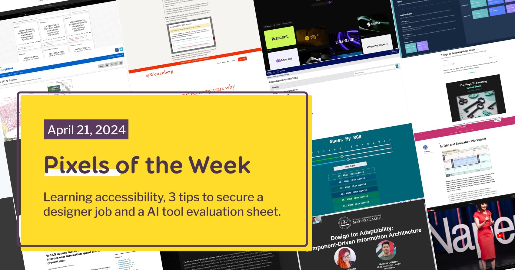 Pixels of the Week – April 21, 2024 by Stéphanie Walter - UX Researcher & Designer.