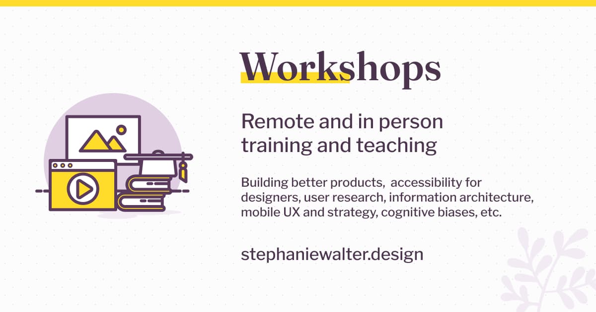 Workshops, Training and Teaching by Stéphanie Walter - UX designer ...